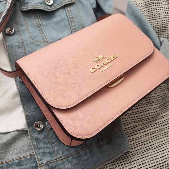 Coach | Bags | New Coach Brynn Flap Crossbody C5632 Goldshell Pink 35 ...